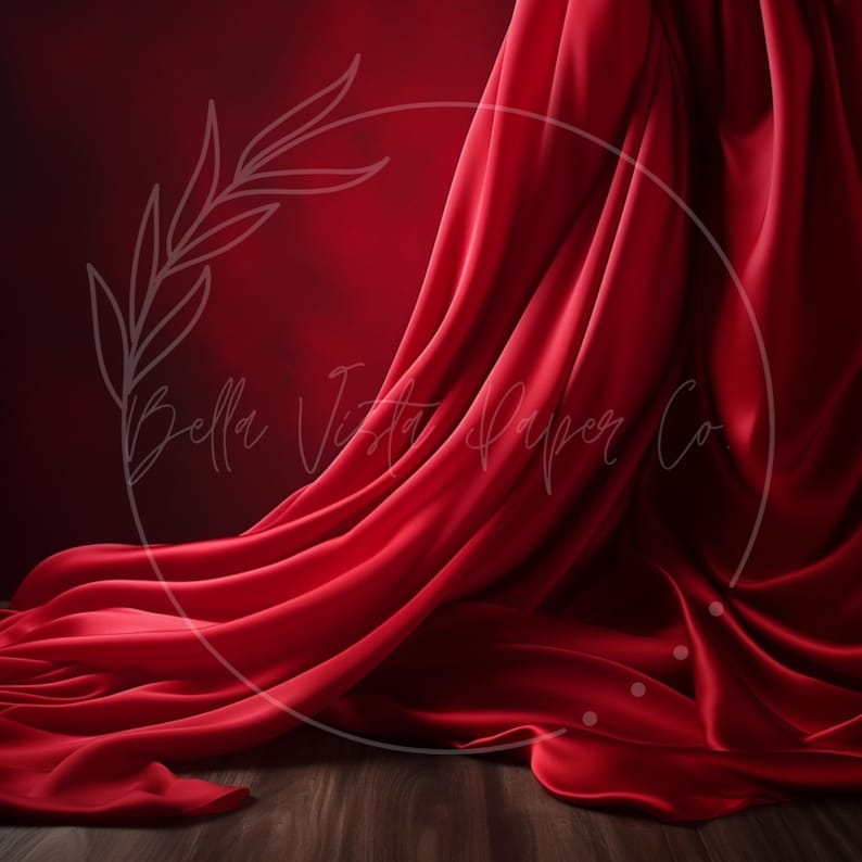 Romantic Red Silk Digital Backdrops, Maternity Boudoir Digital Backdrop ...