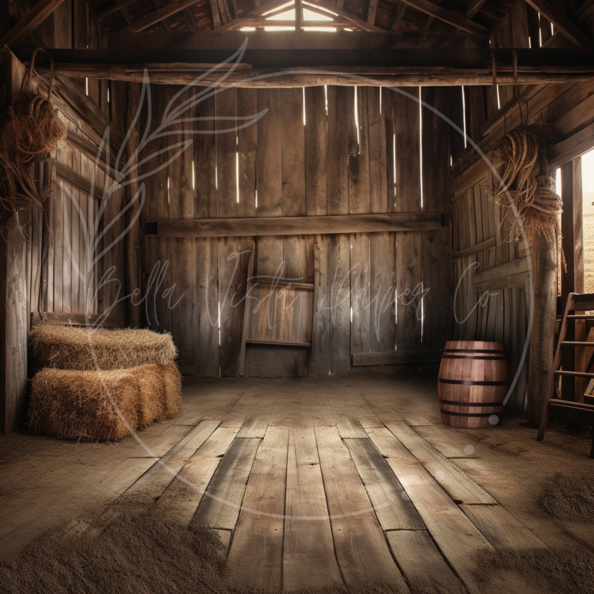 Warm Rustic Barn Room - 12 Digital Backdrops, Maternity Boudoir Digital ...