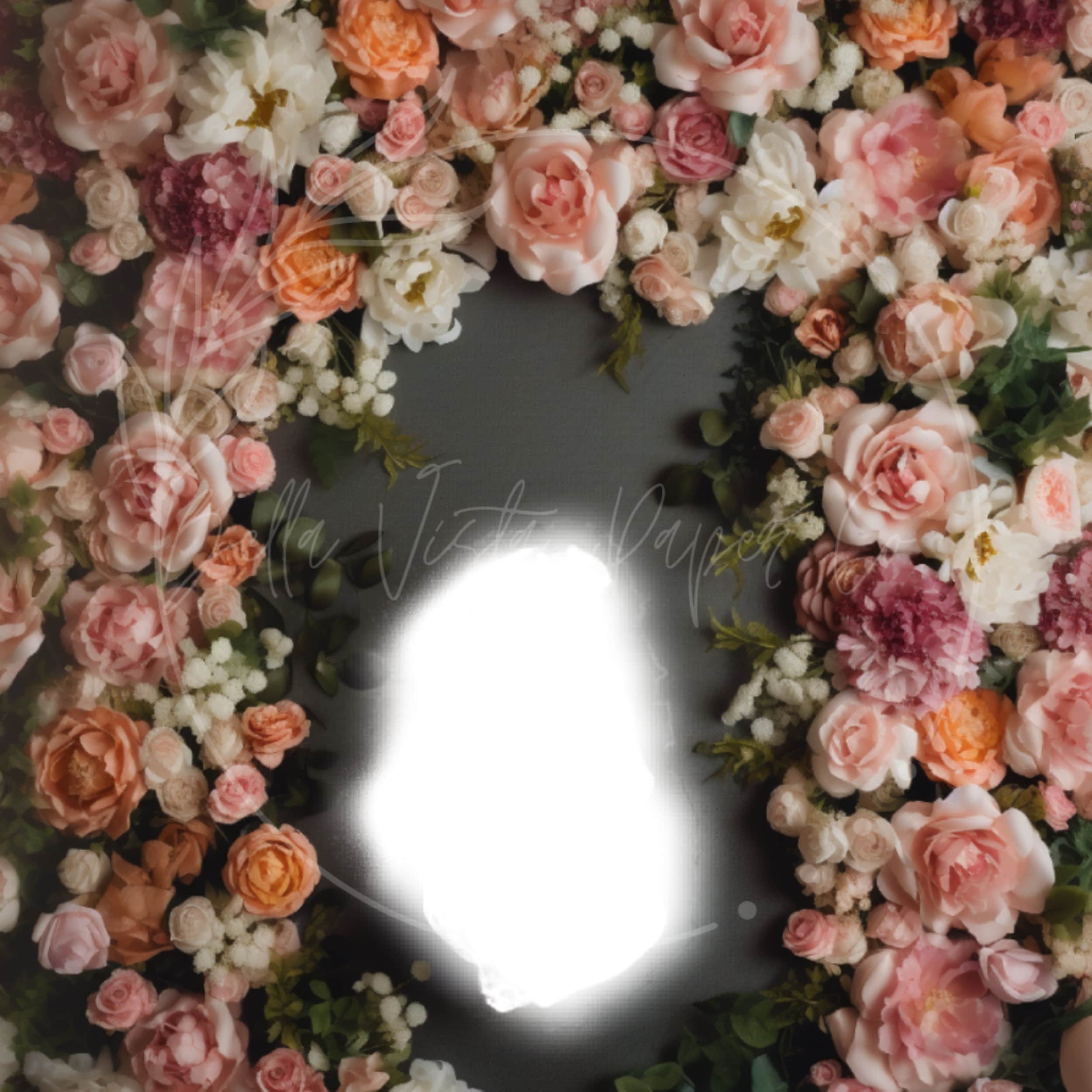 Newborn Face Insert, Digital Backdrop, Floral Boho, Digital Background ...