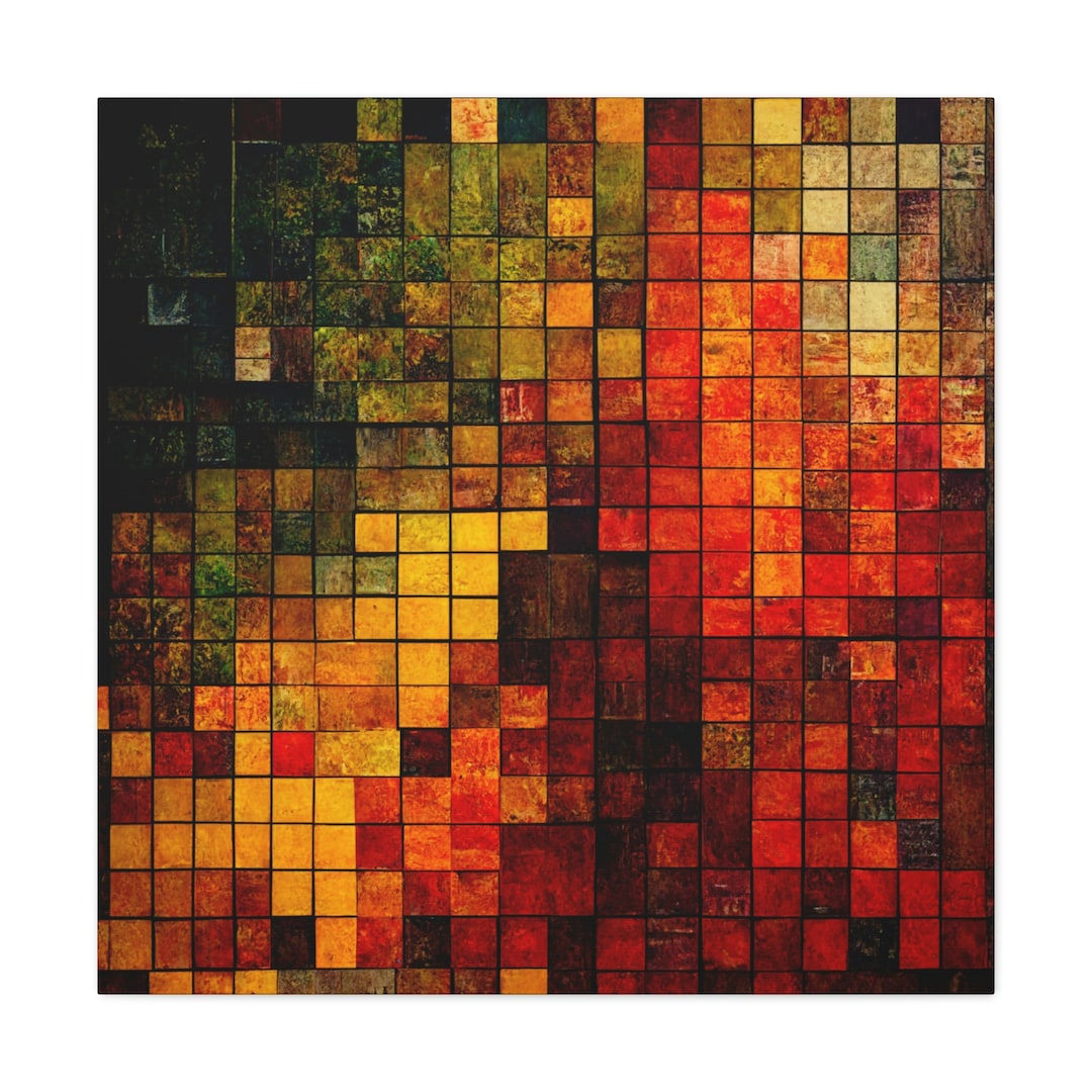 Decorate Your Walls With Our Stunning 30x30 Inch Autumn Colored Grid ...