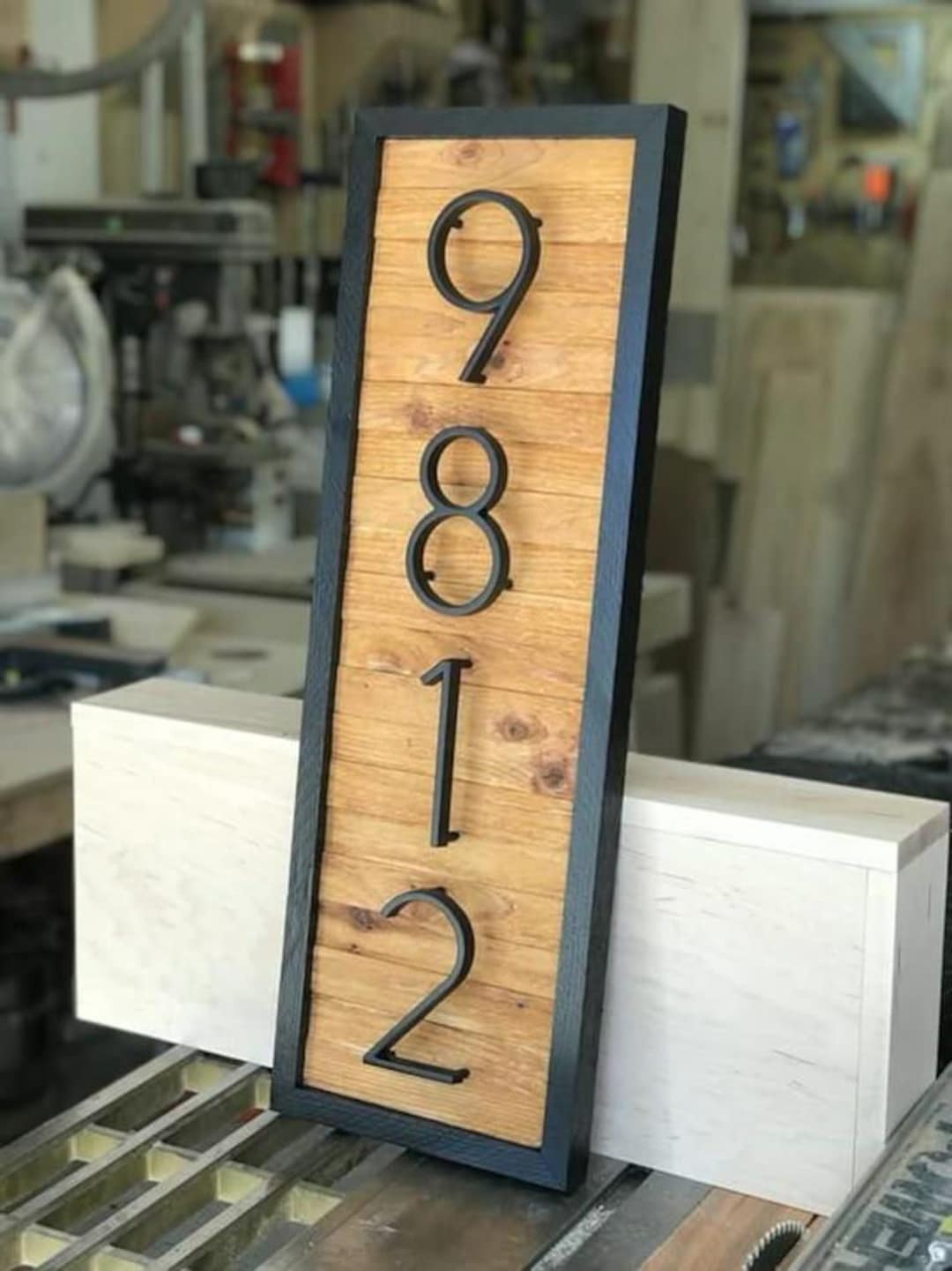 Modern Vertical Address Sign With 3D House Numbers | Custom Outdoor ...