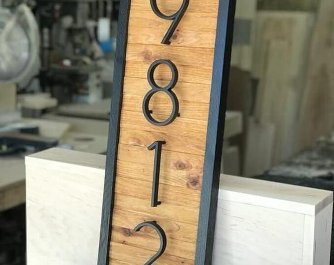 Modern Vertical Address Sign With 3D House Numbers | Custom Outdoor ...