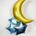 Moon and Star Balloons, Crescent Moon Balloon, Blue Stars, Baby Shower ...