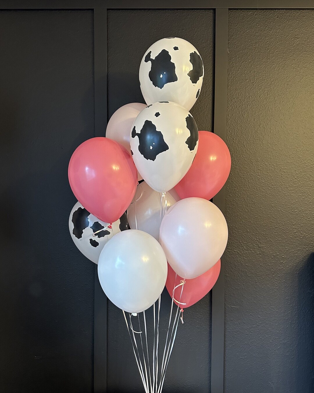 Balloon Bouquet, 11 Cow Party Balloons, Girls Farm Birthday Party, Farm ...