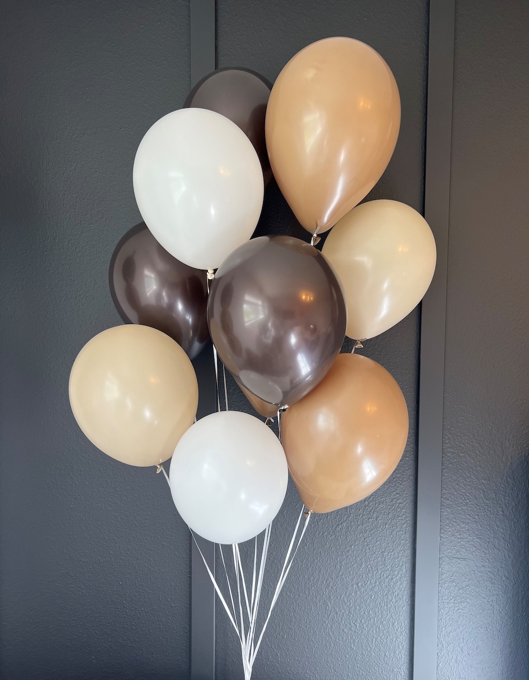 Balloon Bouquet, 11 Brown Balloon Bouquet, Birthday Balloons, Boho Bear ...