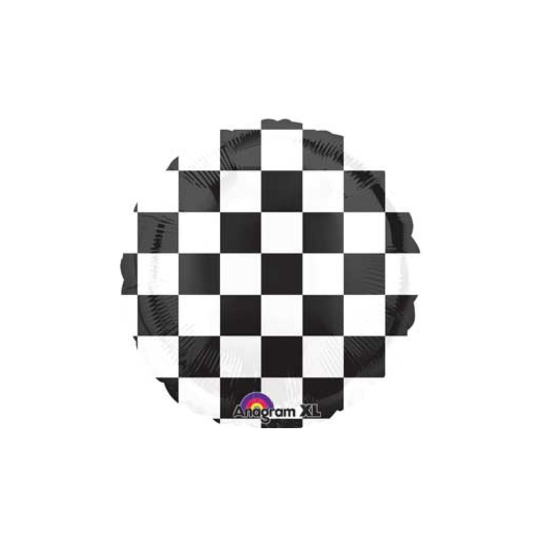 Checkered Balloons, 17" Black and White Checkered Flag Balloons, Race ...
