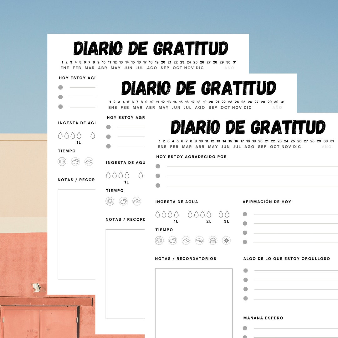 Diario De Gratitud Para Imprimir En Español Diario De Gratitud ...