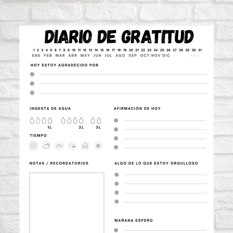 Diario De Gratitud Para Imprimir En Español Diario De Gratitud ...