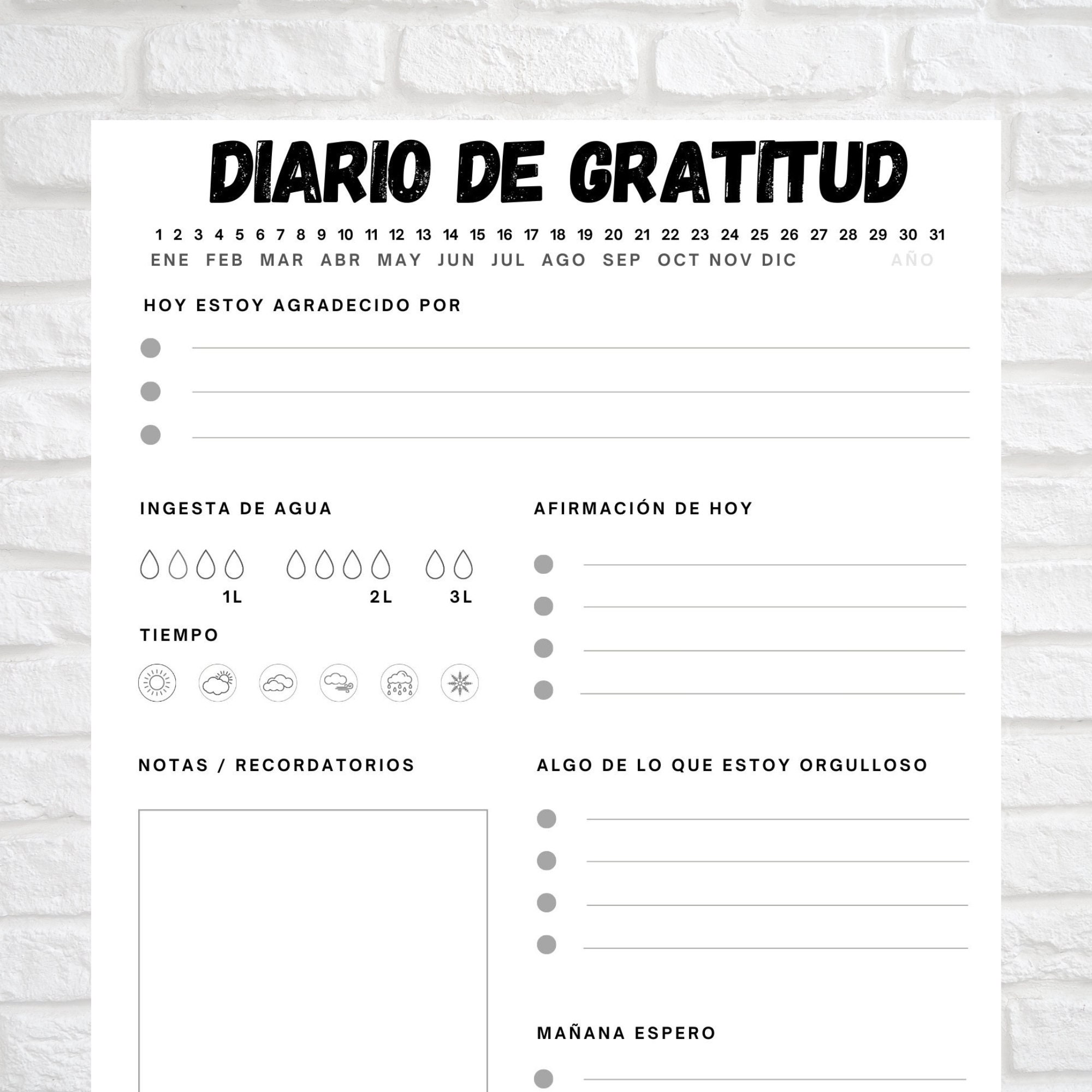 Diario De Gratitud Para Imprimir En Español Diario De Gratitud ...