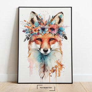 Wildflower Fox - A Whimsical and Bohemian Portrait of a Furry Friend ...