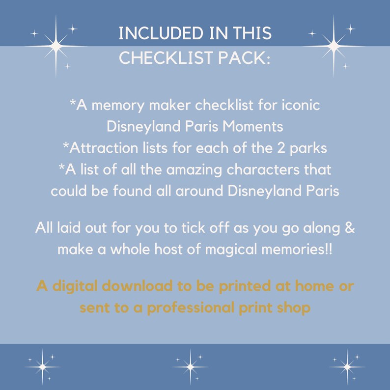 Disneyland Paris Checklist Printable, Ride & Character Tracker, Disney ...