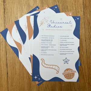 Universal Studios Checklists. Memory Making Checklists - Etsy