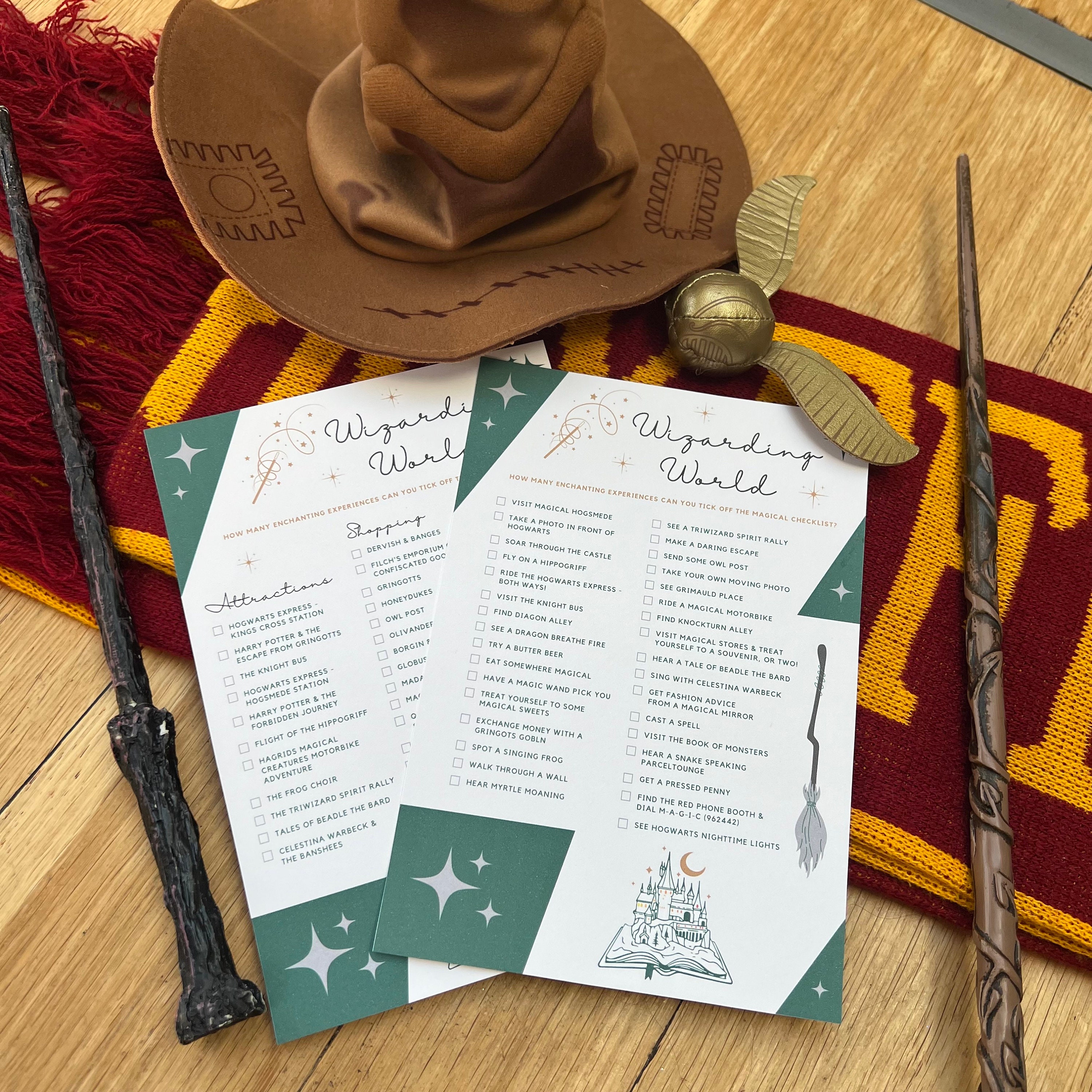 Wizarding World Universal Checklists. Memory Making Checklists - Etsy