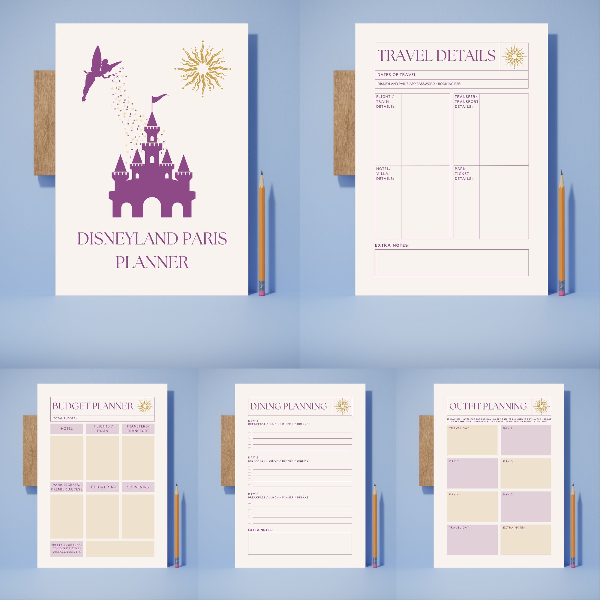 Disneyland Paris Planner. Instant Printable Download - Etsy