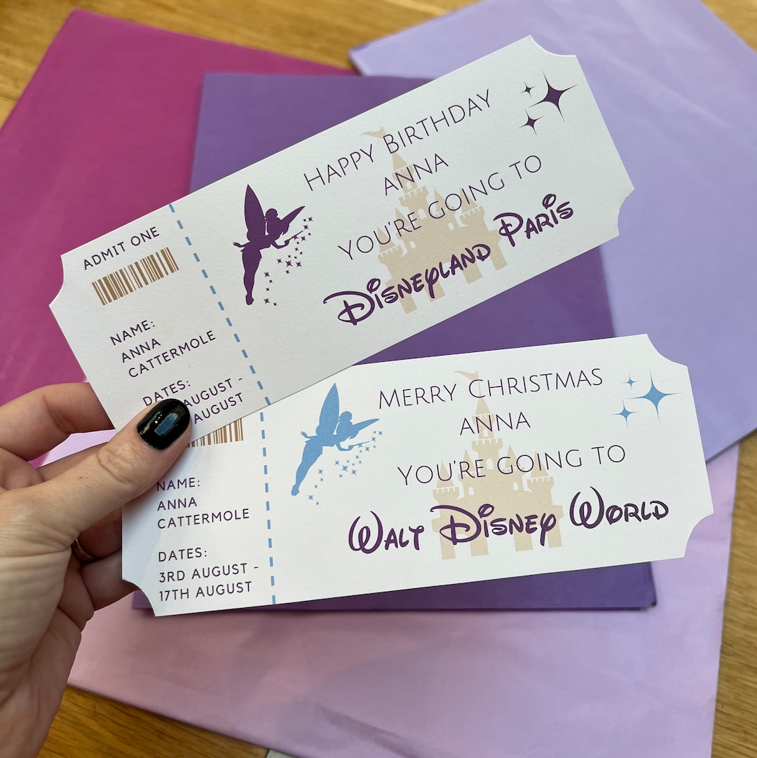 Billet Disneyworld billet Disneyland Paris faire-part de - Etsy France