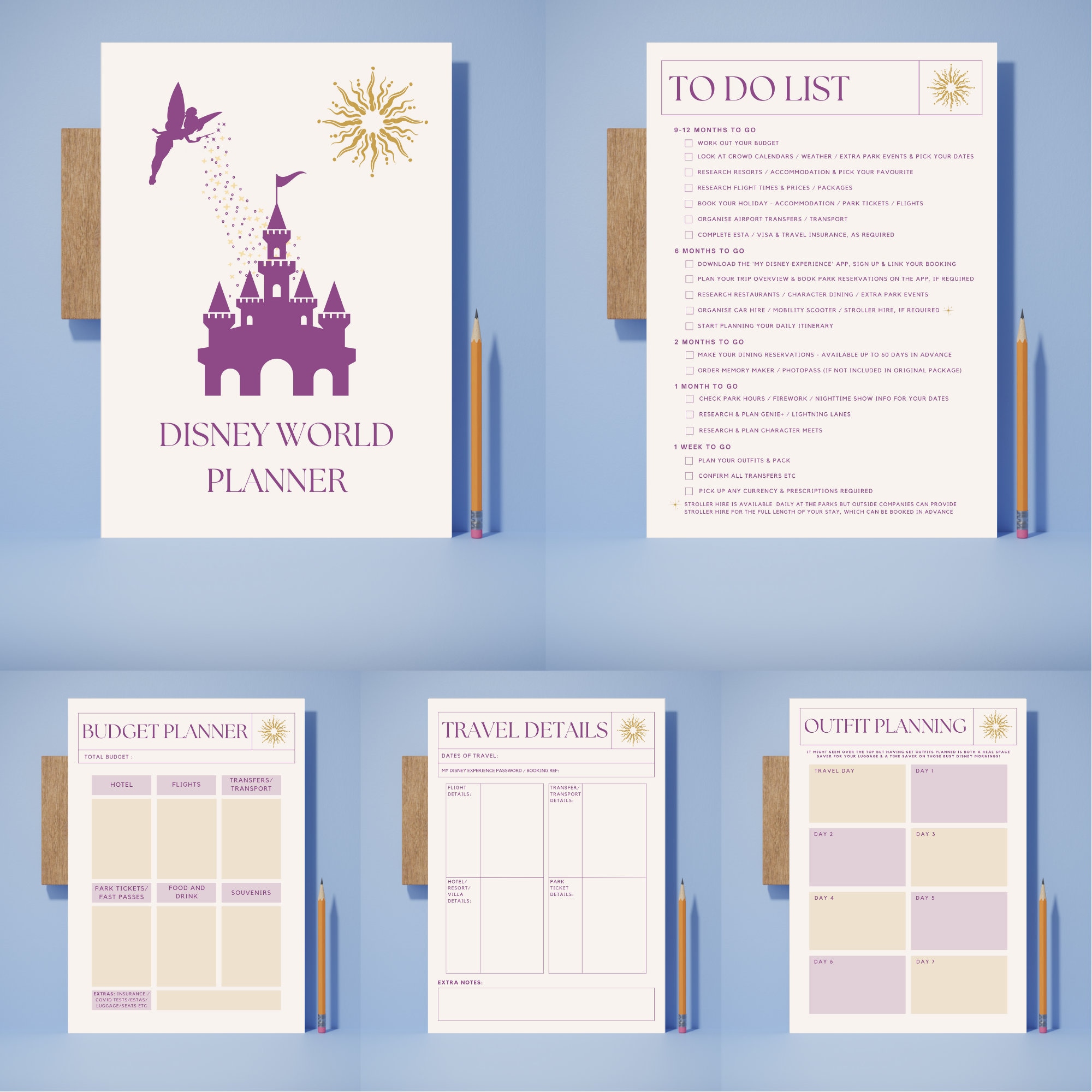 Disneyworld Orlando Park Planner. Instant Printable Download - Etsy