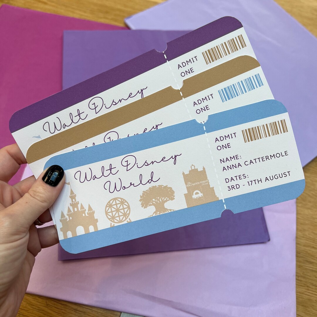 Walt Disneyworld Surprise Ticket, Walt Disneyworld Gift Voucher, Custom ...