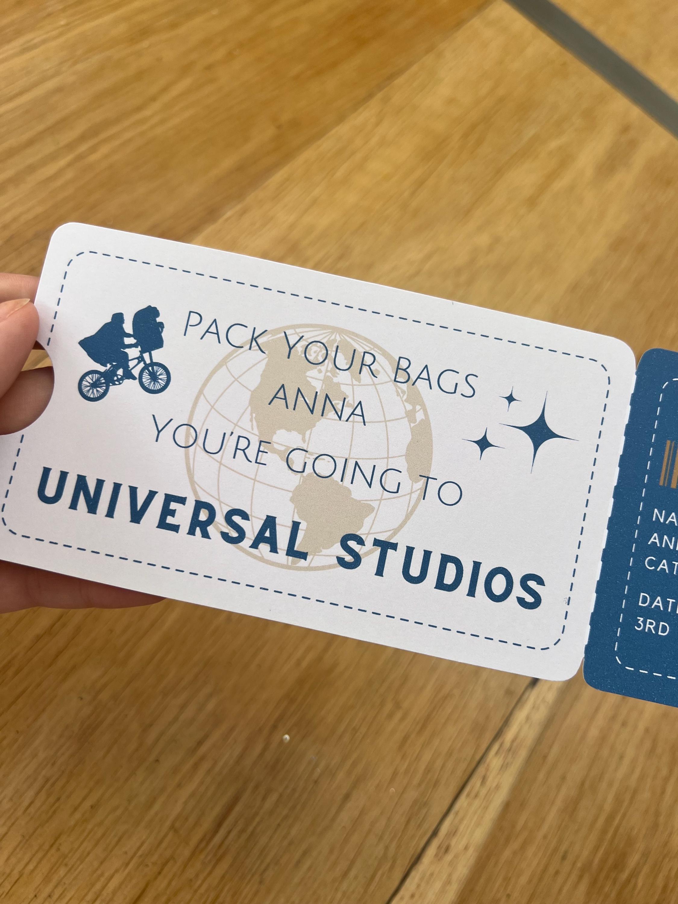 Personalised Universal Studios Gift Voucher. Universal Studios Florida ...