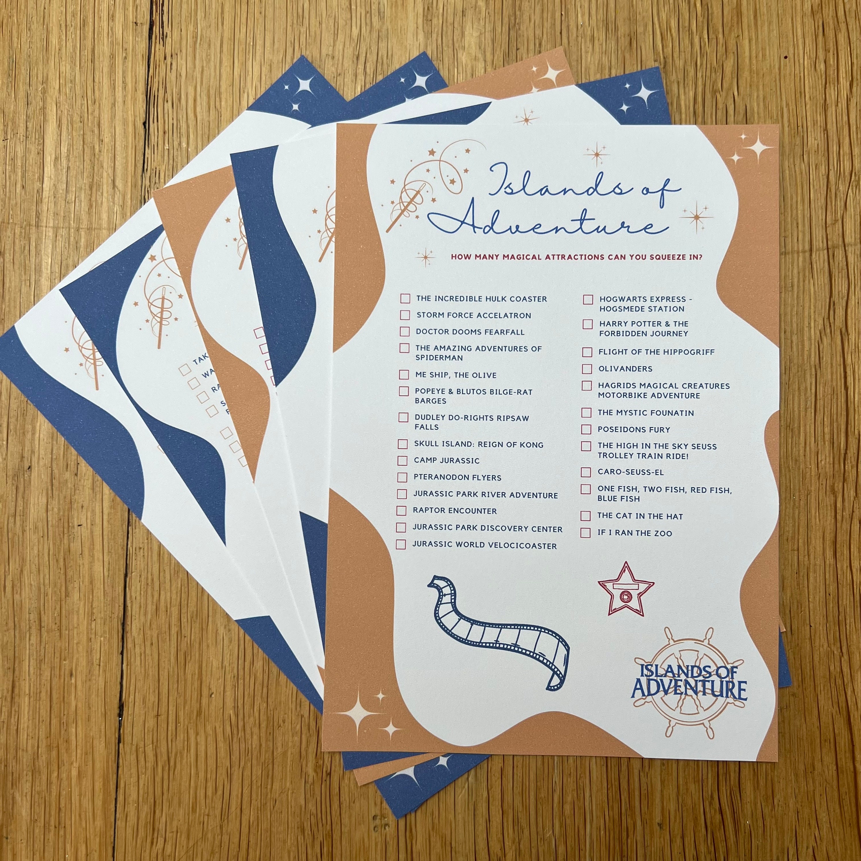 Universal Studios Checklists. Memory Making Checklists - Etsy