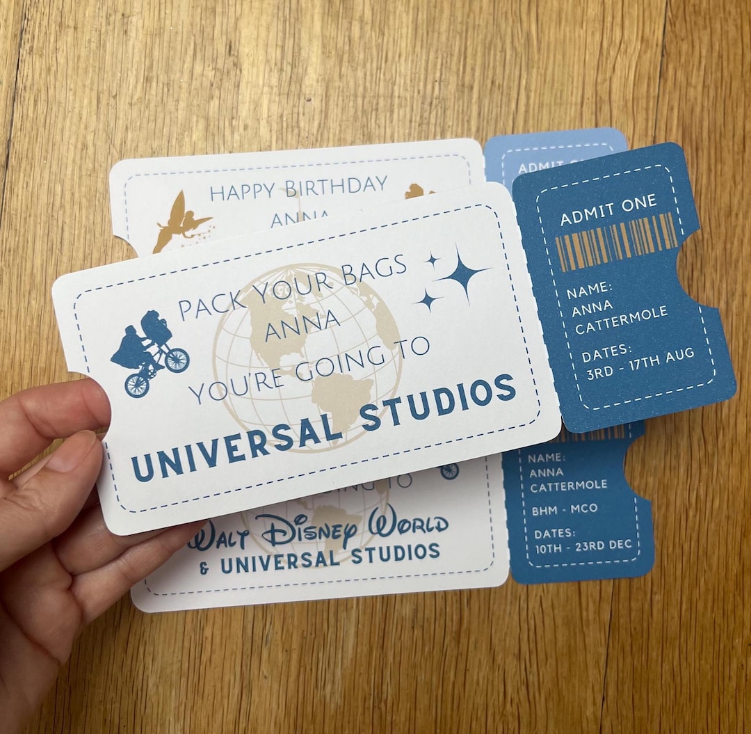 Personalised Universal Studios Gift Voucher. Universal Studios Florida ...