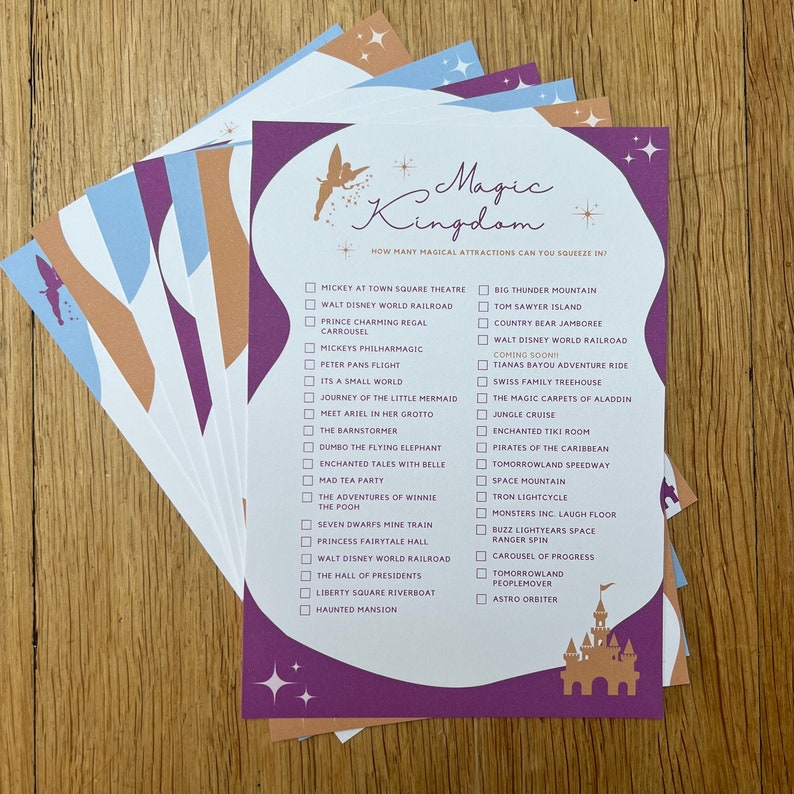 Disneyworld Checklists. Memory Making Checklists - Etsy