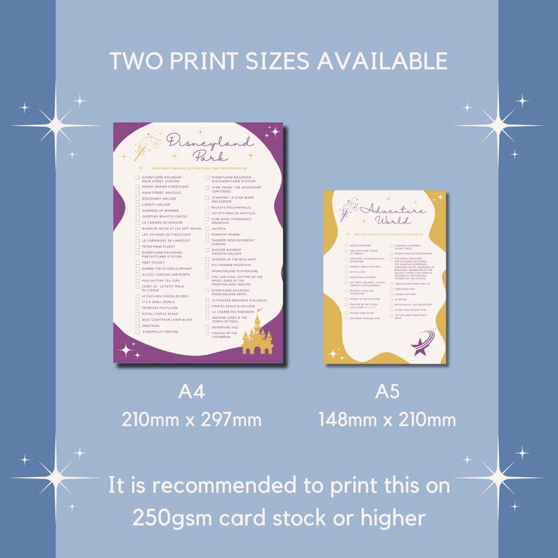 Disneyland Paris Checklist Printable, Ride & Character Tracker, Disney ...