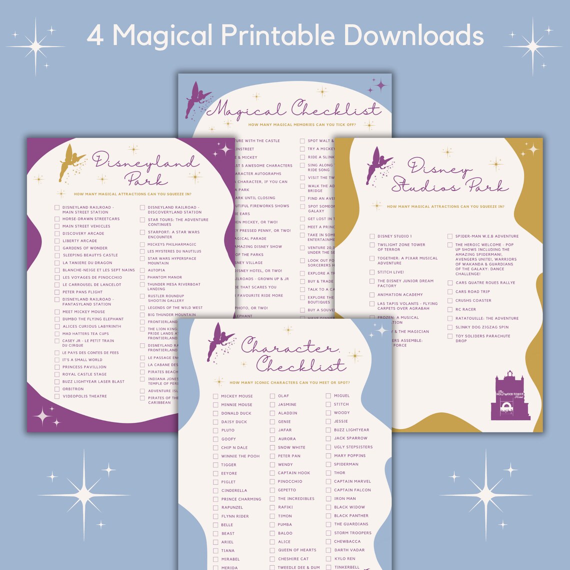 Disneyland Paris Checklist. Printable Digital Download - Etsy UK