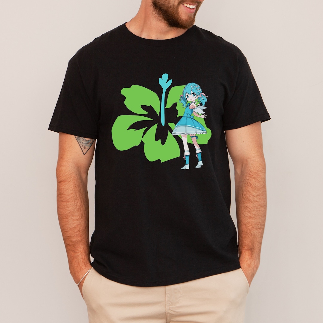 Tropicalcore Waifu Shirt Lime Edition, Tropical Clothes, Anime Girl ...