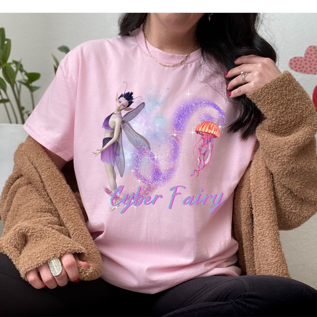 Cyber Fairy T-shirt, Fantasy T-shirt, Vintage T-shirt, Y2k Fashion ...