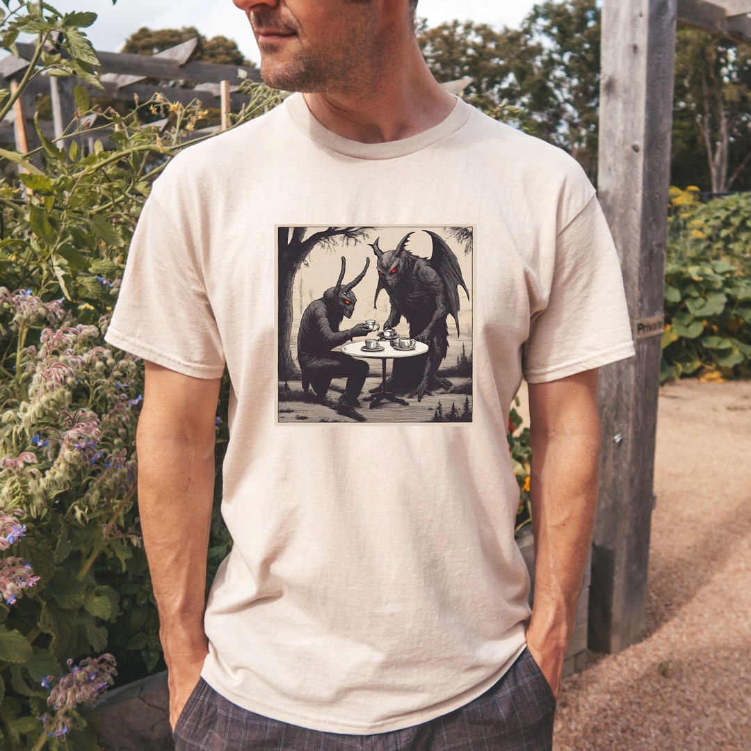 Mothman Tea Party Shirt, Cryptid Horror Shirt, Gothic, Spooky ...