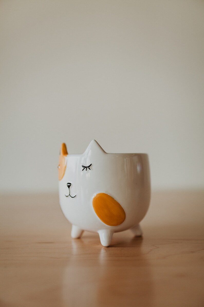 Small Plant Cat Planter Pot - Etsy