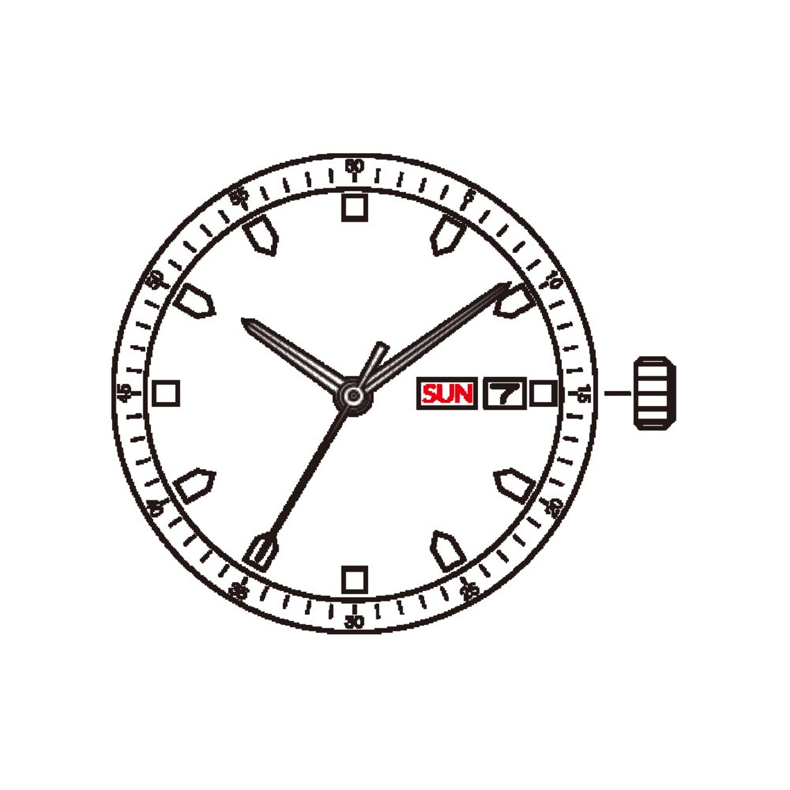 Miyota 2405 Double Calendar, Japan Movement Miyota, Watch Movement ...