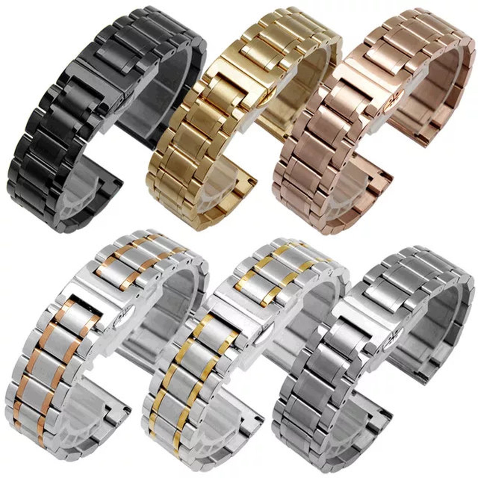 Watch Band, Solid Stainless Steel Band Bracelet Style LONGINES 18,19,20 ...