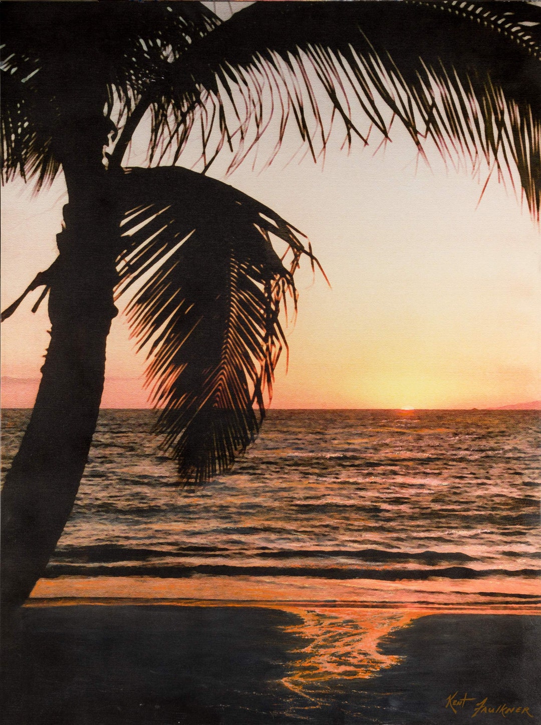 Maui Sunset - Fine Art Print, Hawaii, Palm Tree, Kent Faulkner - Etsy