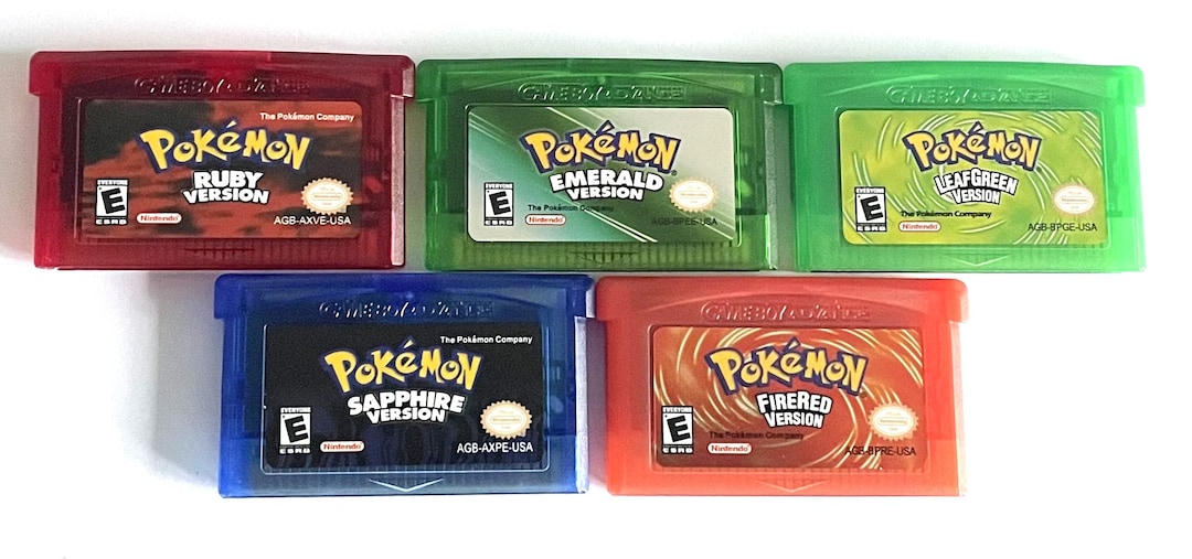 Pokemon 5 Game GBA Bundle Pokemon Emerald, Firered, Sapphire, Leafgreen ...