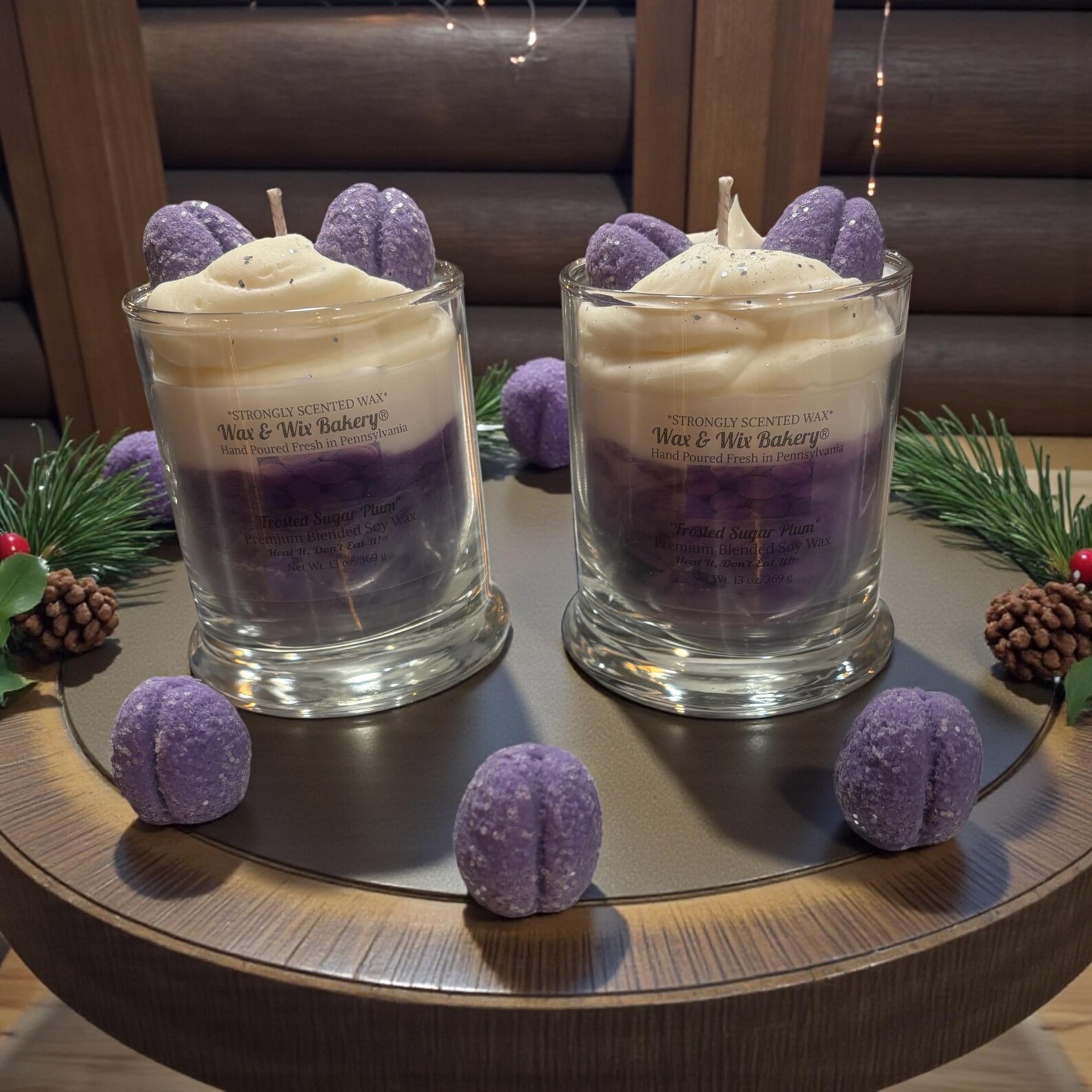 Frosted Sugar Plum Candle. 13oz. Soy Candle/strong Scented Candle ...