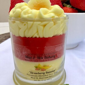 Strawberry Banana Candle. Large 13 Oz. Soy Candle/strawberry Banana ...