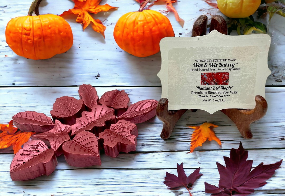 Leaves Wax Melts. Radiant Red Maple. 3 Oz. Soy Wax Melts/leaf Shaped ...
