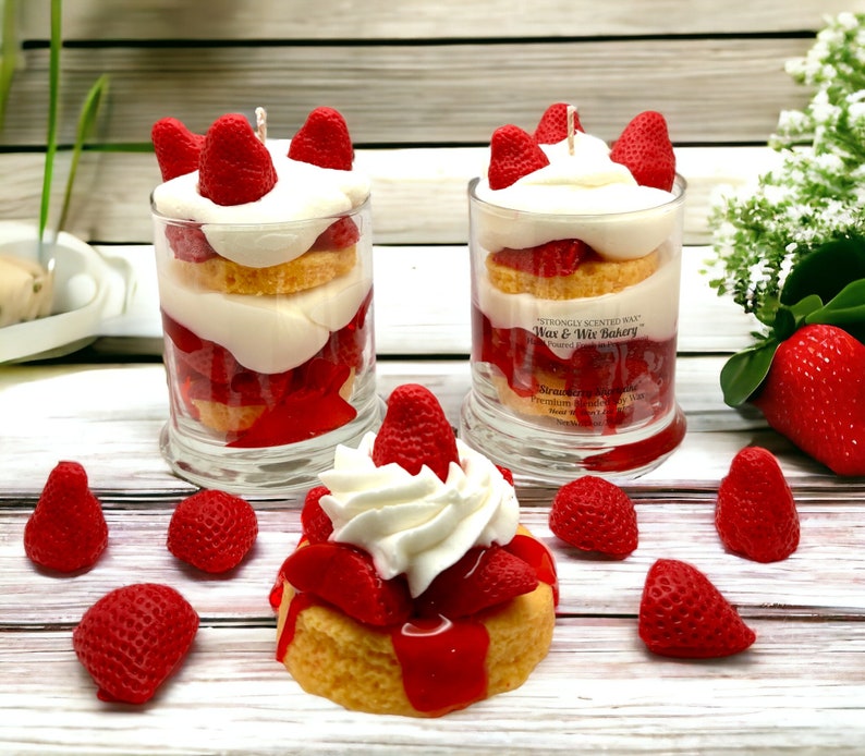Strawberry Shortcake Candle. Large 13 Oz. Soy Candle/strawberry Summer ...