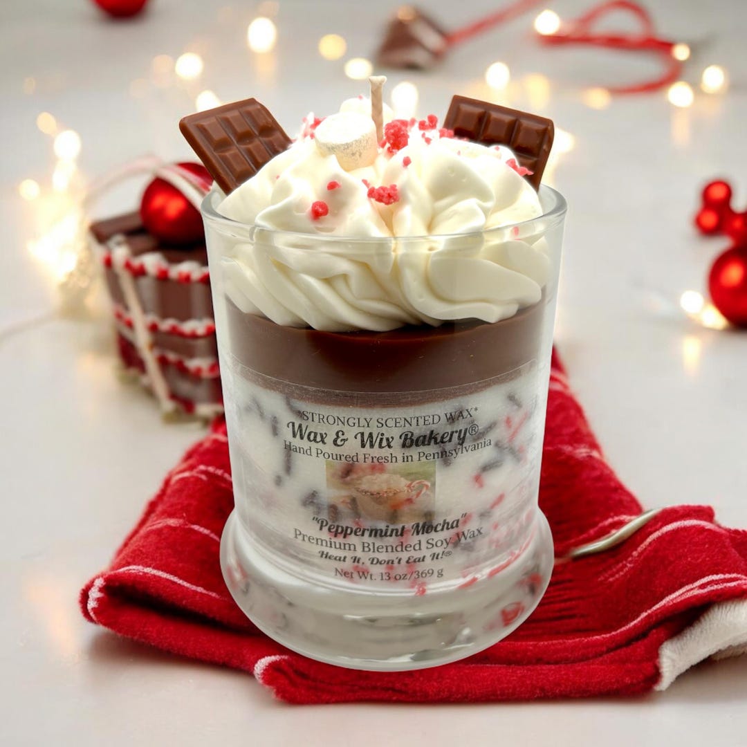 Peppermint Mocha Candle. 13oz. Soy Candle/chocolate/marshmallows ...