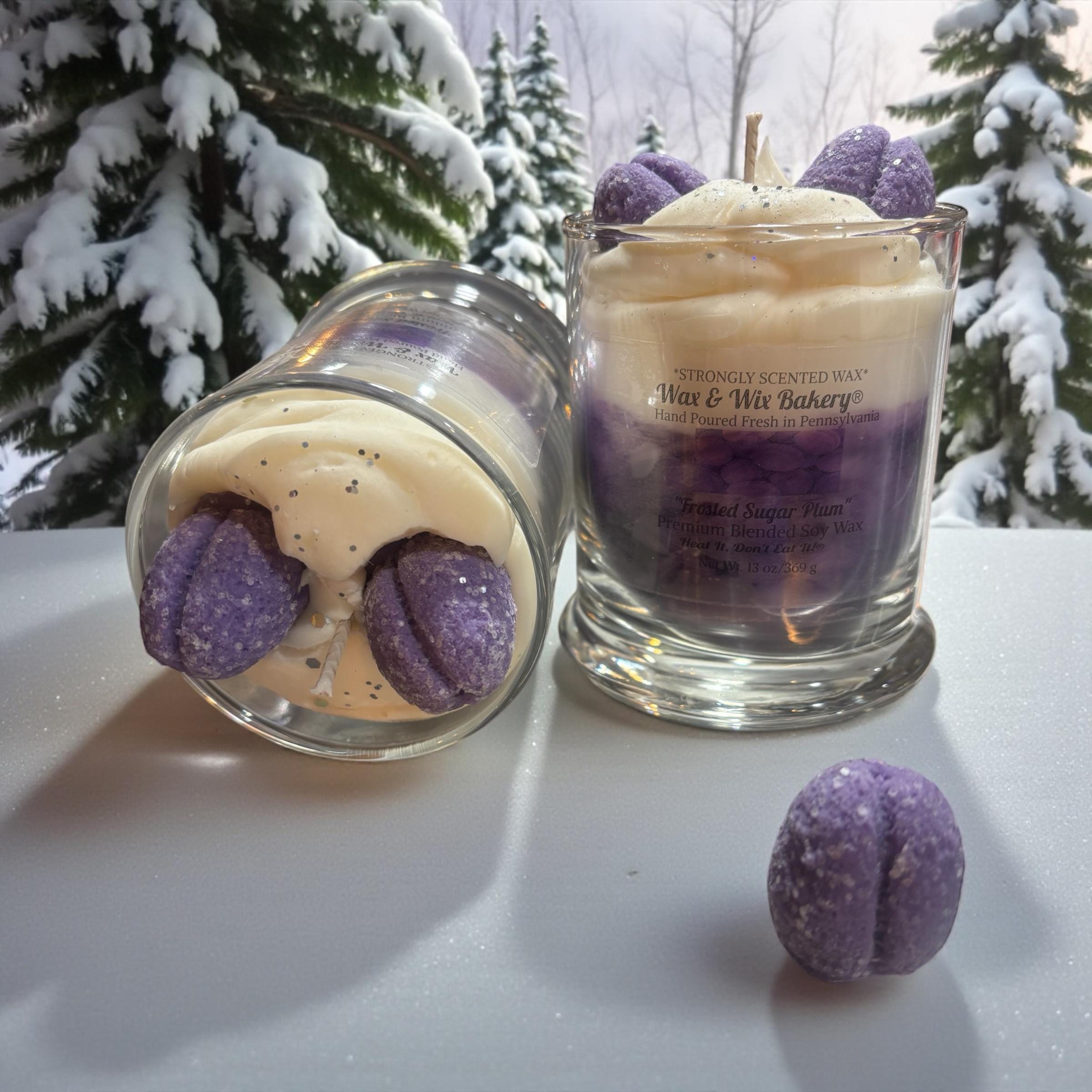 Frosted Sugar Plum Candle. 13oz. Soy Candle/strong Scented Candle ...