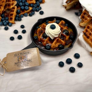 Blueberry Maple Waffles Skillet Candle. Large 16oz. Soy Candle/strong ...