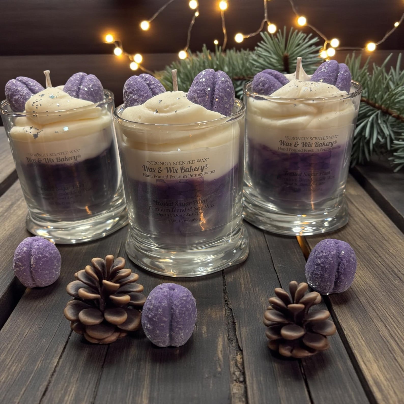 Frosted Sugar Plum Candle. 13oz. Soy Candle/strong Scented Candle ...