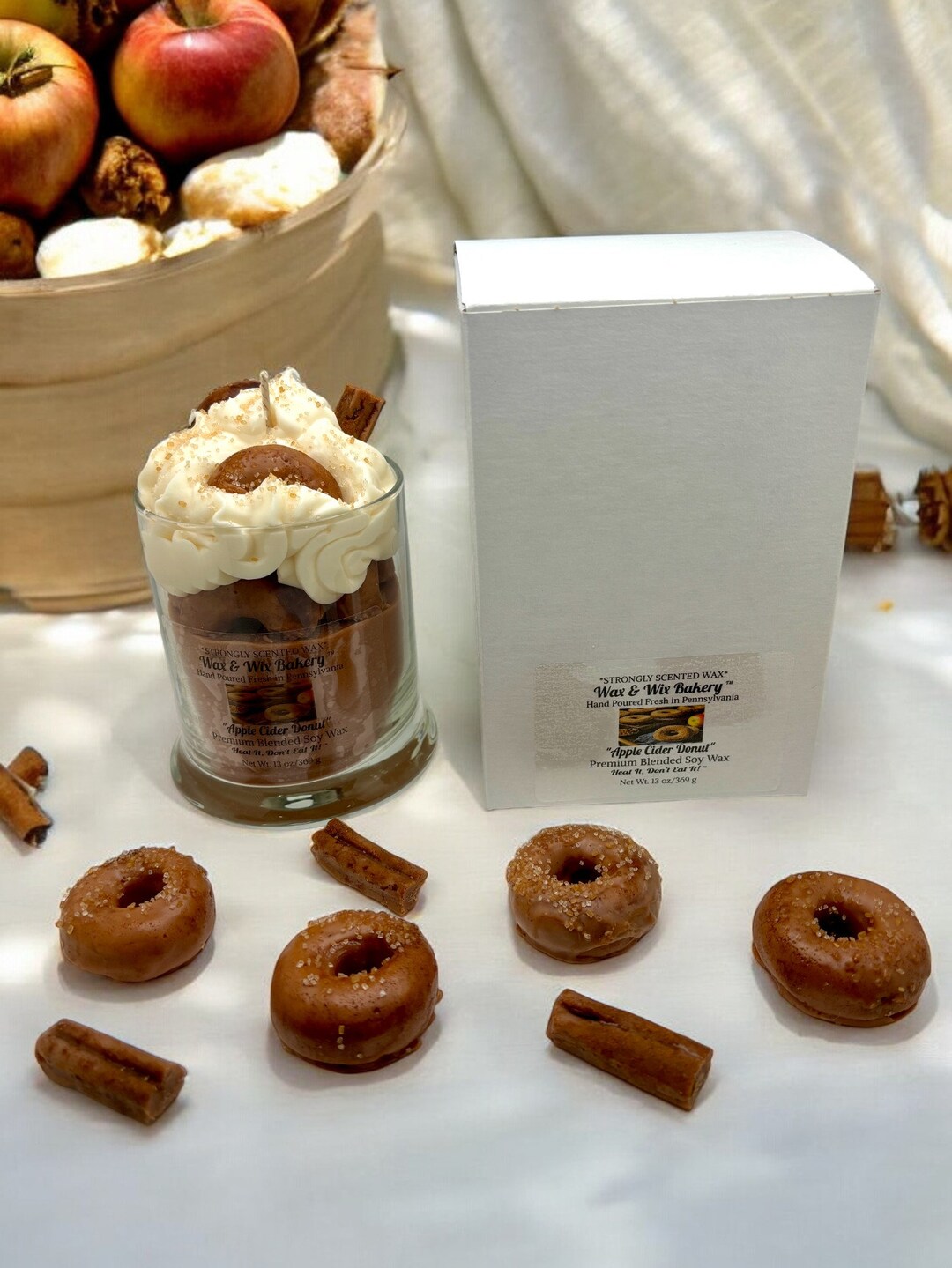 Apple Cider Donut Candle. 13 Oz. Soy Candle/donuts, Apples, Cinnamon ...