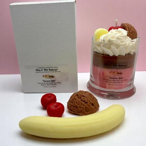 Banana Split Candle. Large 13 Oz. Soy Candle/ice Cream Dessert Candle ...