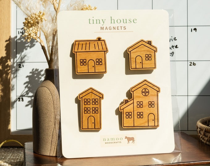 Tiny House Magnets Set Cute Wooden House Magnets, Fridge Magnets, Dry ...