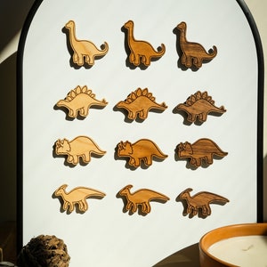 Dinosaur Magnets Set Cute Wooden Dinosaur Magnets Fridge - Etsy