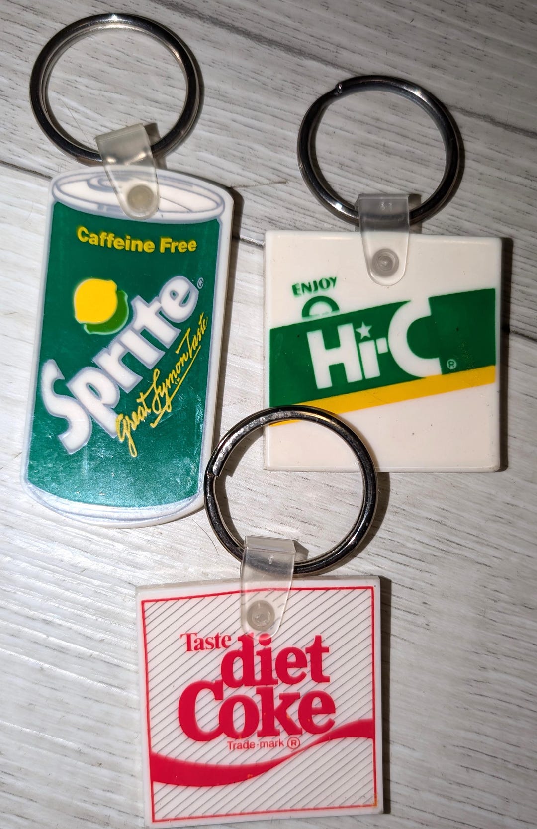 Vintage 1990s Hi-c , Sprite , Diet Coke Coca Cola Soda Pop Key Chains ...