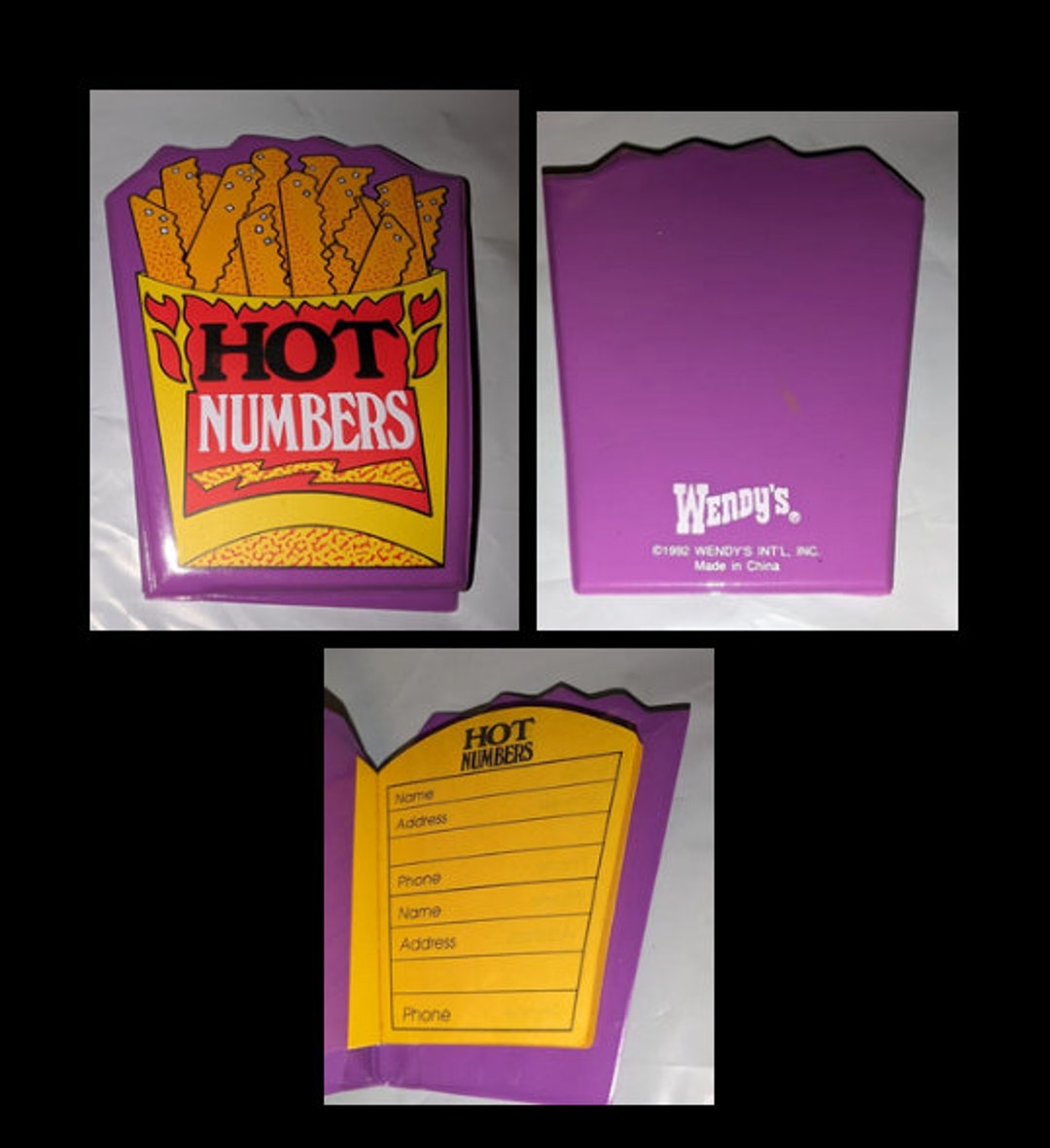 Vintage 1992 Wendy's Kids Meal Toy HOT NUMBERS Mini Plastic fries Phone ...
