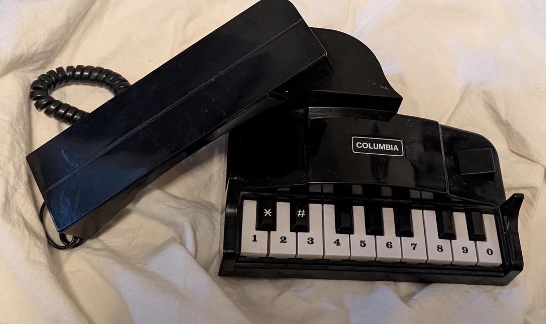 Vintage 80s Columbia Grand Piano Telephone - Retro Novelty Decor Piece ...